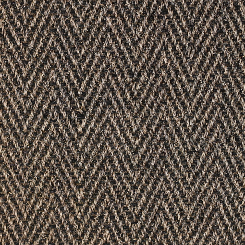 Belgian Titanium Herringbone Sisal Large Rug with Belgian Charcoal Her ...